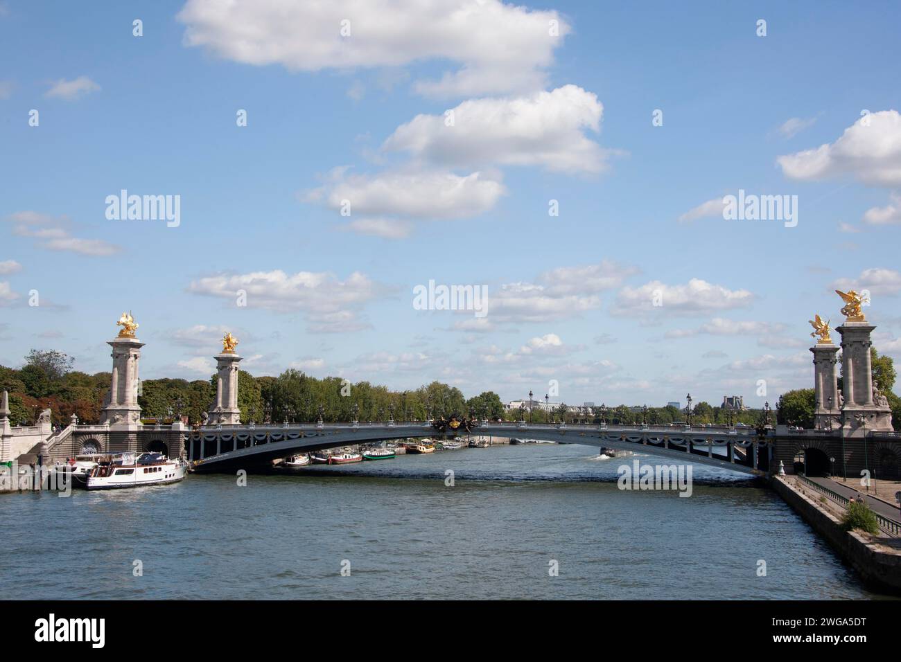 Pont Alexandre III Paris France bridge water river blue sky Seine Stock ...