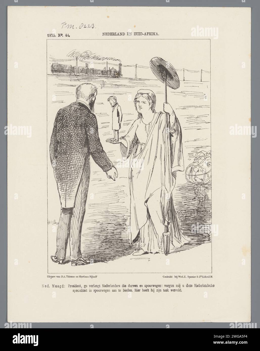 Cartoon about the construction of railways in South Africa, 1875, 1875 ...