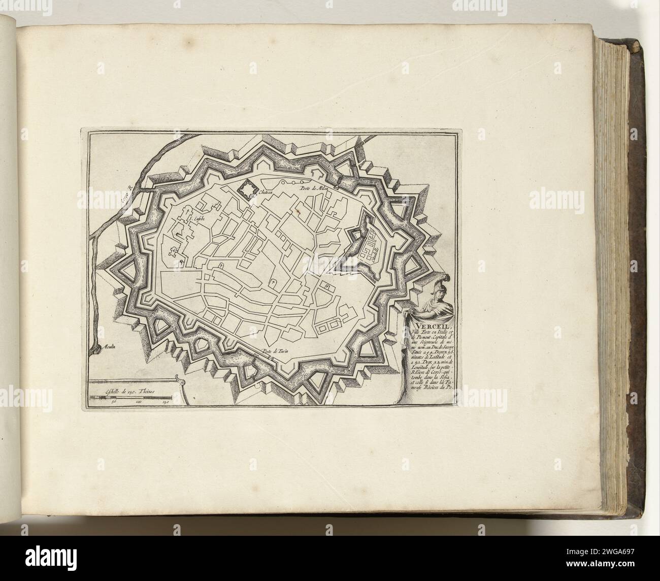 Map of VERCELLI, 1693, 1693 print Map of the reinforcements around the ...