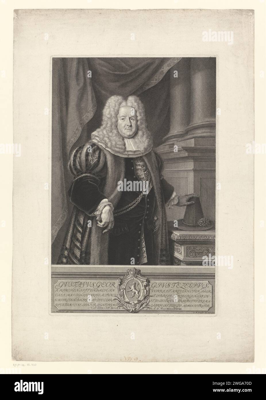 PortraT van Gustav Georg Tetzel, Georg Martin Preissler, after Johann ...