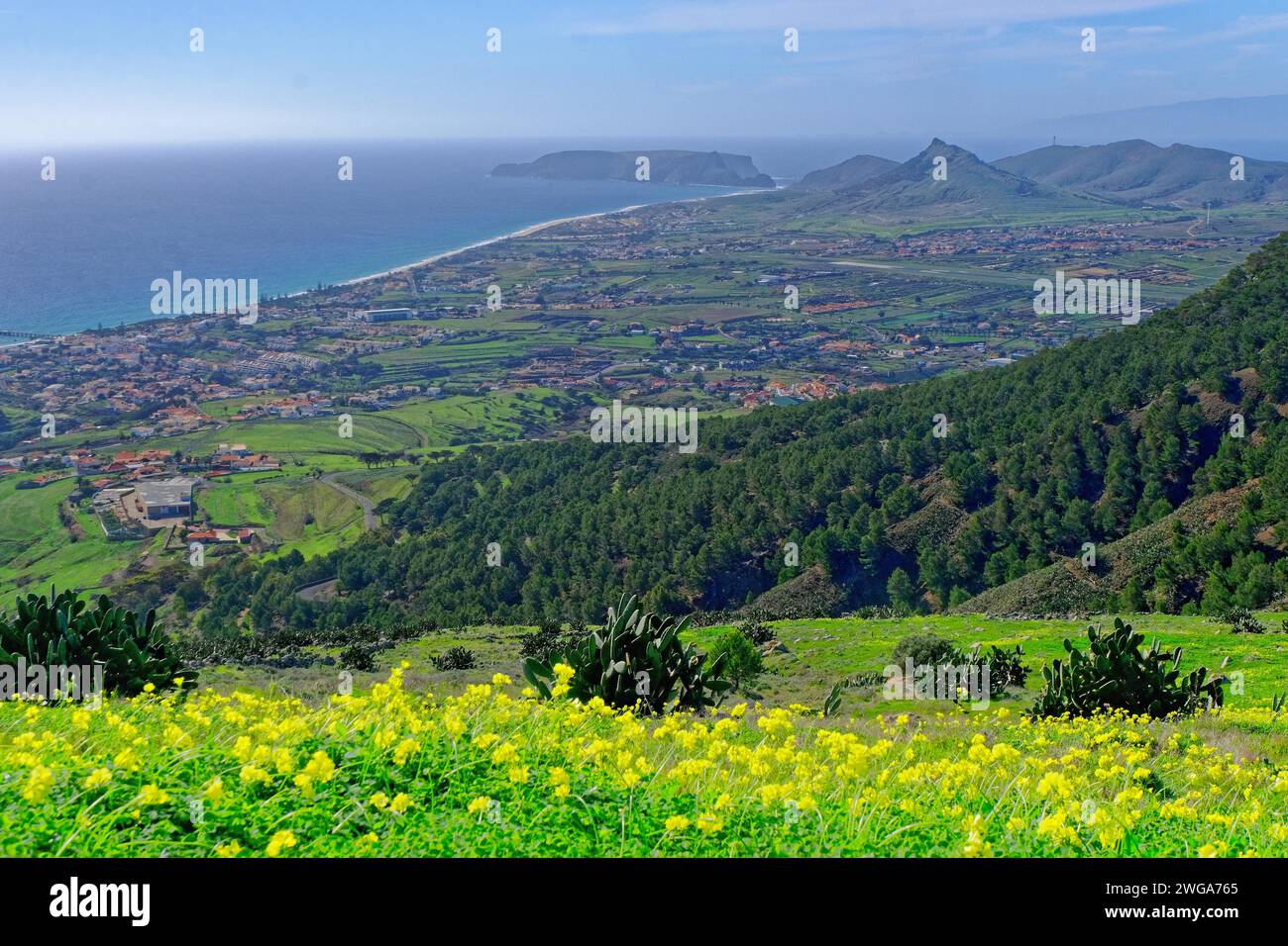 View over the island of Porto Santo, neighbouring island of Madeira ...