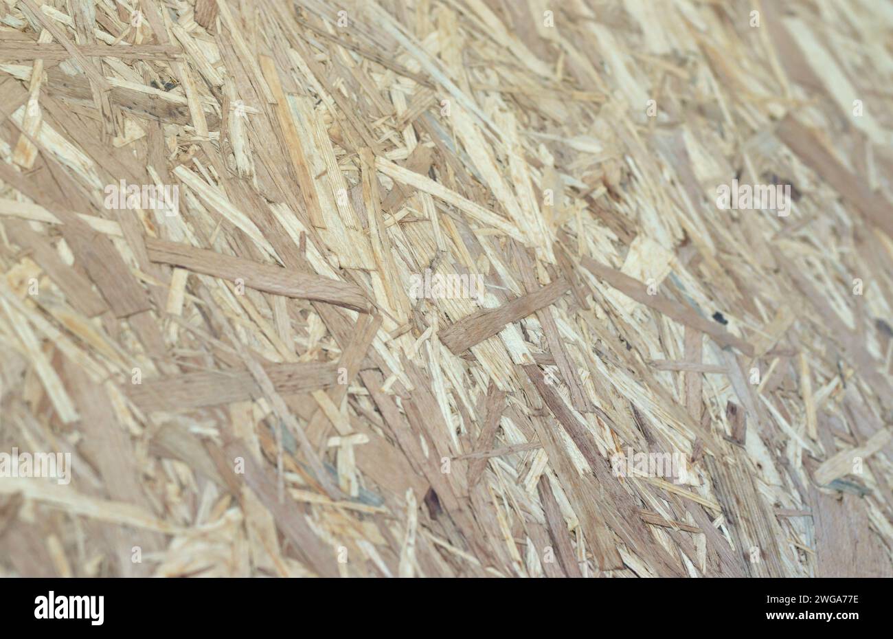 OSB boards made of brown wood chips sanded into a wooden background ...