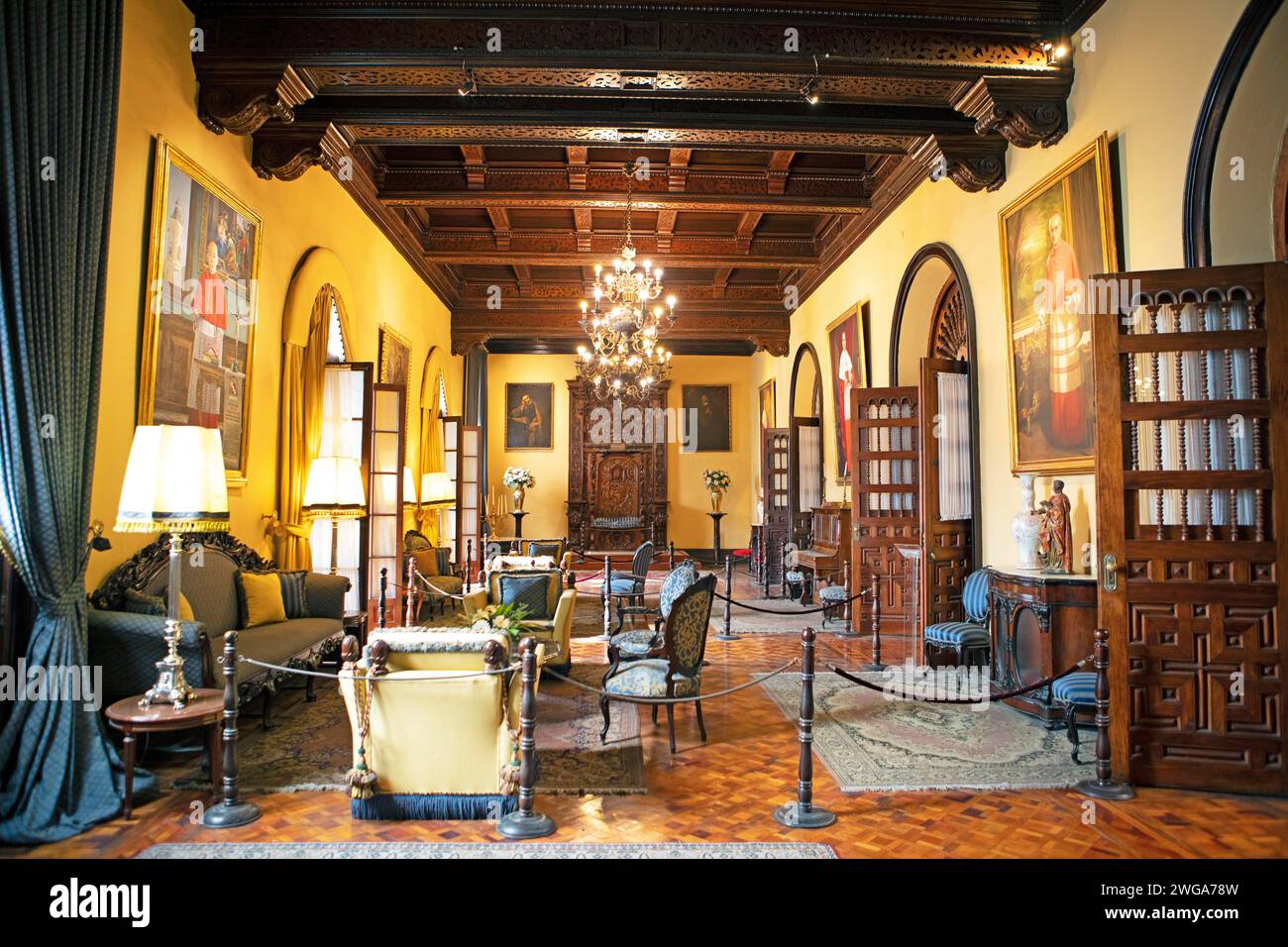 Palace of the Archbishop or Palacio Arzobispal, interior view, Lima ...