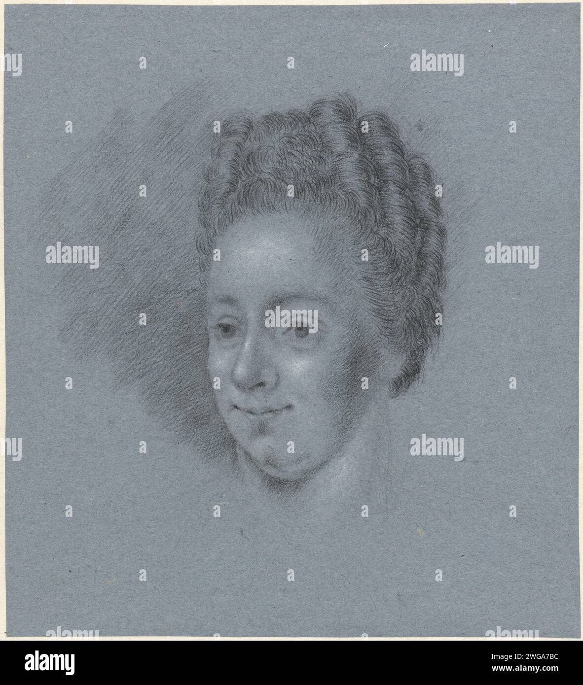 Portrait of a woman, to the left, Mattheus Verheyden, 1710 - 1777 ...