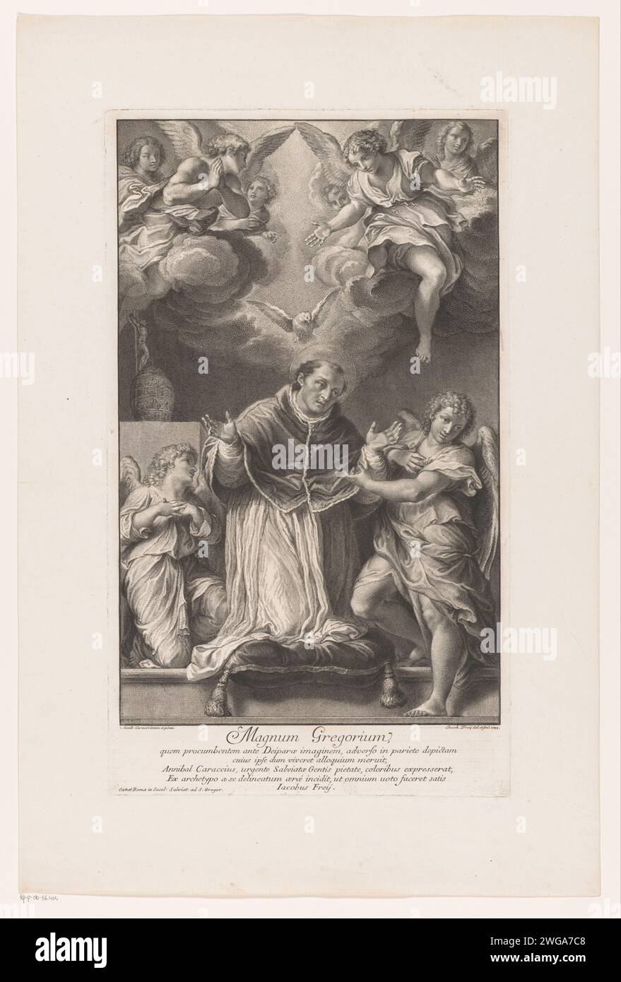 Heilige Gregorius de Grote, Jakob Frey (I), After Annibale Carracci ...