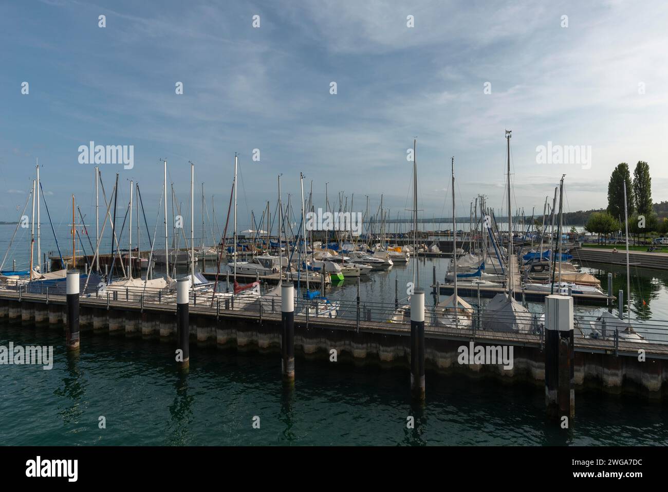 Constance-Staad, marina, jetty, Lake Constance, Baden-Wuerttemberg ...
