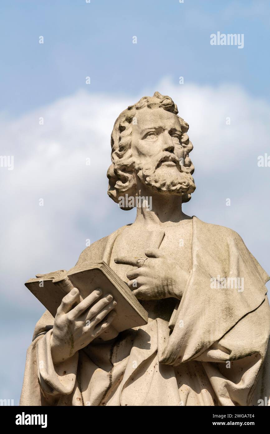 Mittelzell, Reichenau Island, Lake Constance, Statue of St Mark ...