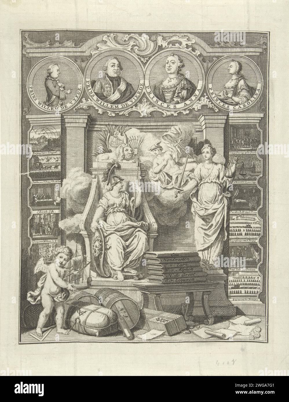 Allegory of Princess Anna, ca. 1759, 1759 - 1760 print Allegory with ...