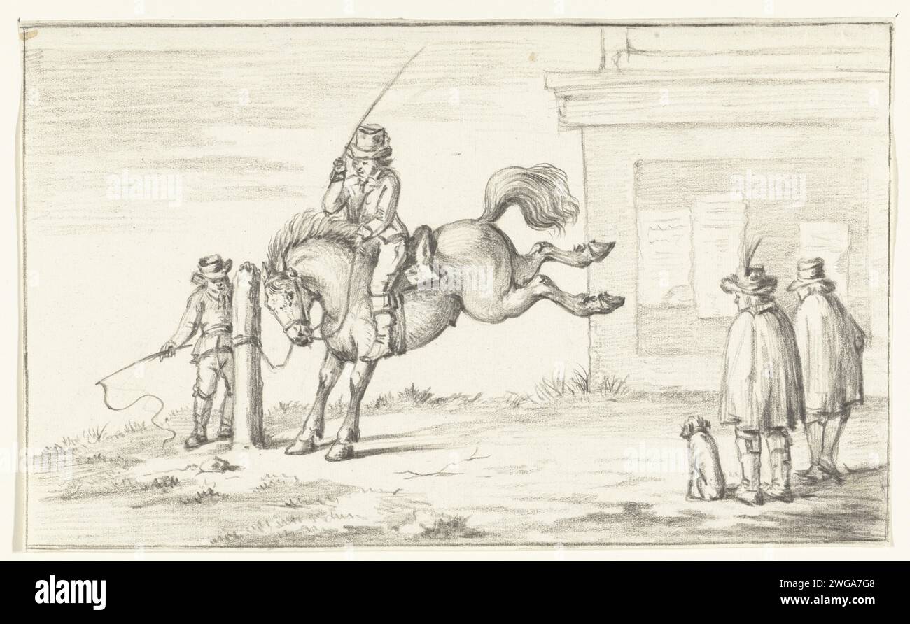 Taming a horse, Jean Bernard, 1775 - 1833 drawing paper. pencil. chalk ...