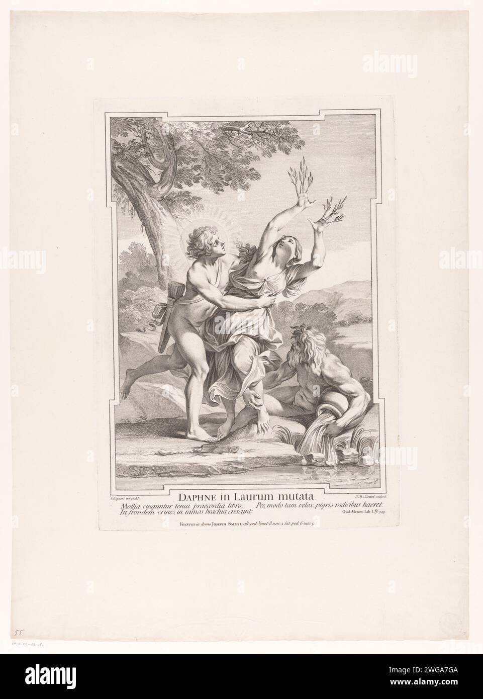 Apollo in Daphne, Jean Michel Lilitard, after Carlo Cignani, print ...