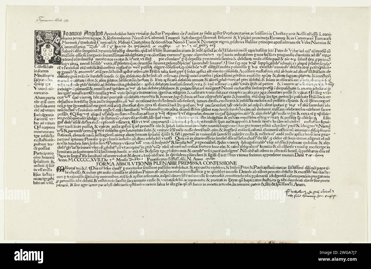 Letter letter given by Joannes Angelus Arcimboldus, 1517, 1827 - 1829 ...