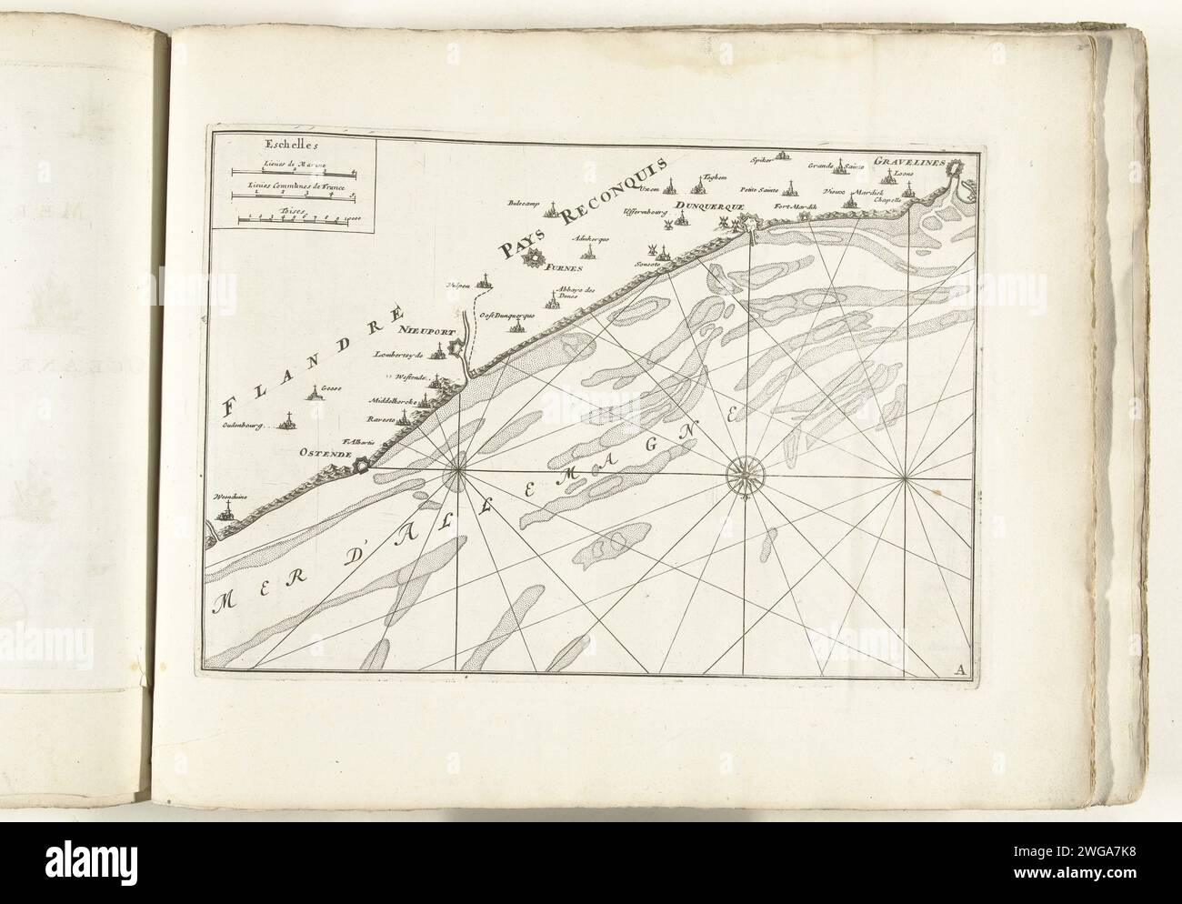 Map of the Flemish Coast, ca. 1702, 1702 - 1703 print Map of the ...