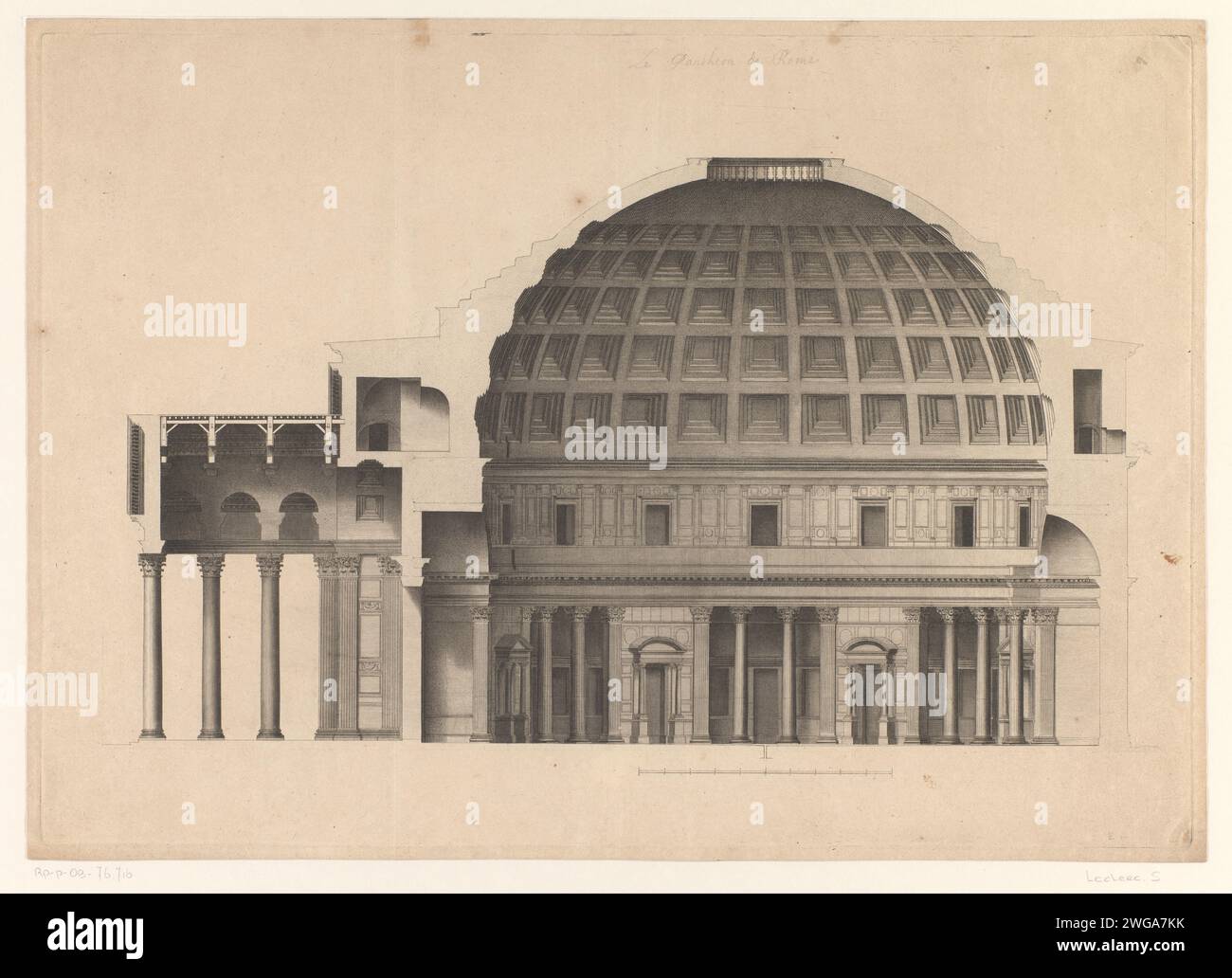 Cross -section of the Pantheon in Rome, Sébastien Leclerc (I), After ...
