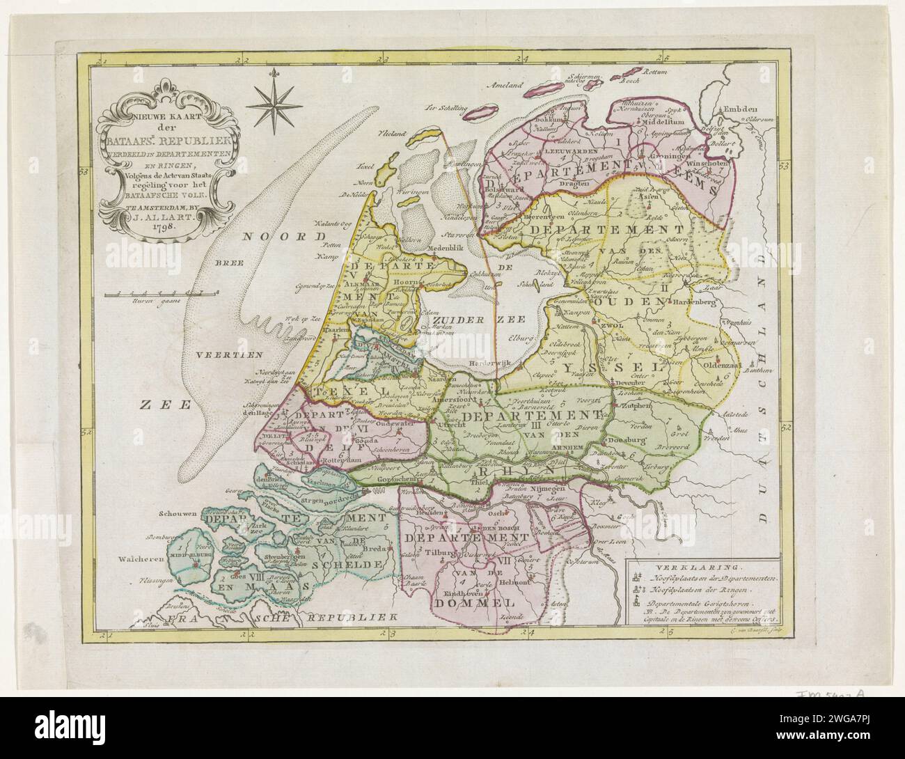 Map of the Batavian Republic, 1798, Cornelis van Baarsel, 1798 print ...