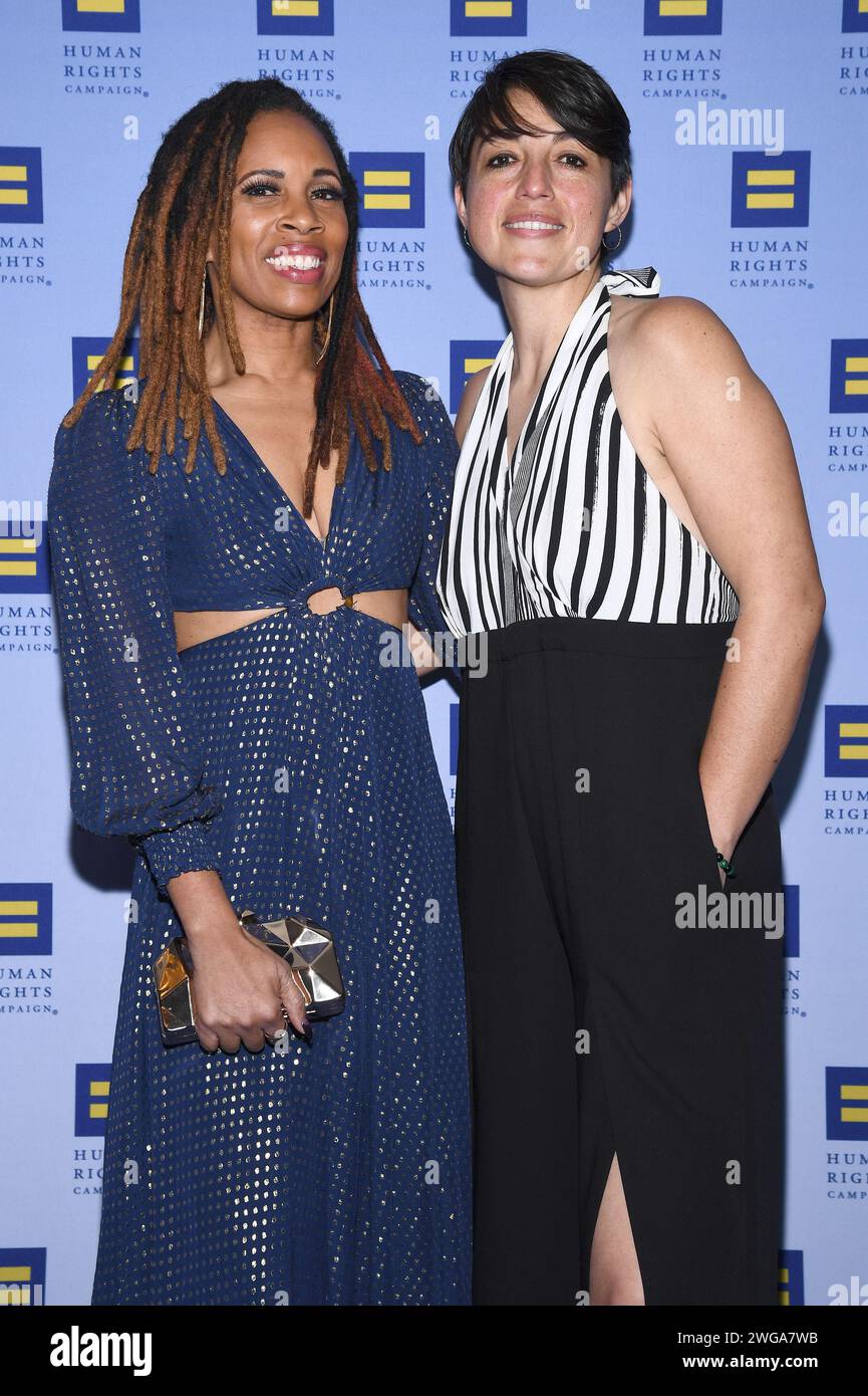 New York, USA. 03rd Feb, 2024. (L-R) Angela Ferrell-Zabala and Fernanda ...