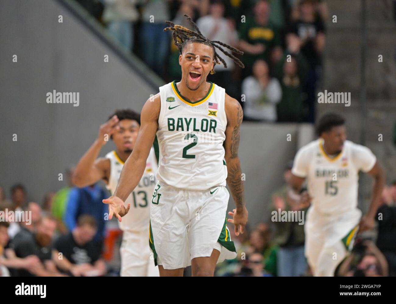 Waco, Texas, USA. 3rd Feb, 2024. Baylor Bears guard Jayden Nunn (2 ...