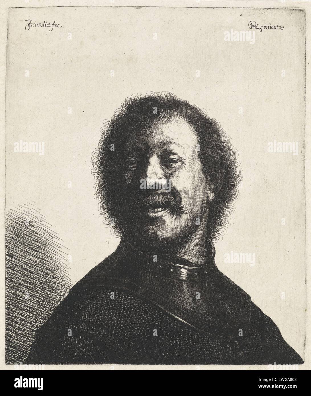 Smiling Man With Style Jan Gillisz Van Vliet After Rembrandt Van Rijn 1632 1636 Print