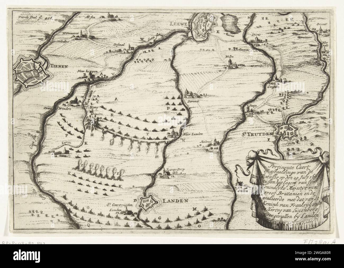 Map of the Battle of Landen, 1693, 1693 - 1694 print Map of the ...