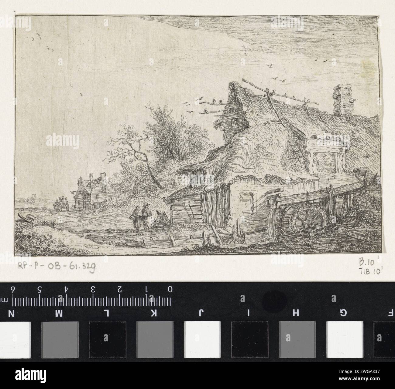 Village view with a water mill, Anthonie Waterloo, 1630 - 1663 print ...