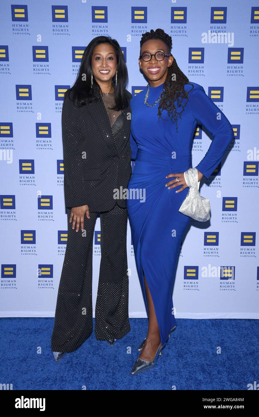 New York, USA. 03rd Feb, 2024. (L-R) Becky George and Kelley Robinson ...