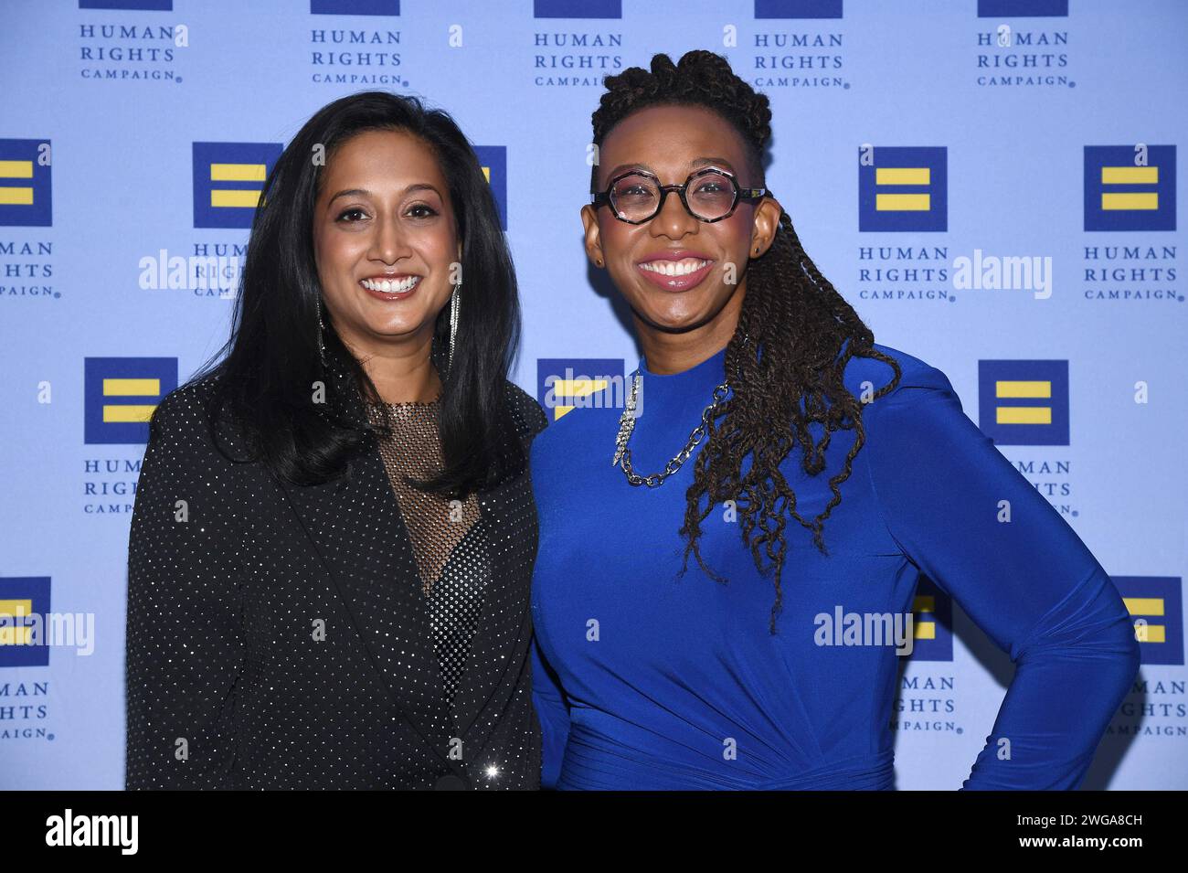 New York, USA. 03rd Feb, 2024. (L-R) Becky George and Kelley Robinson ...