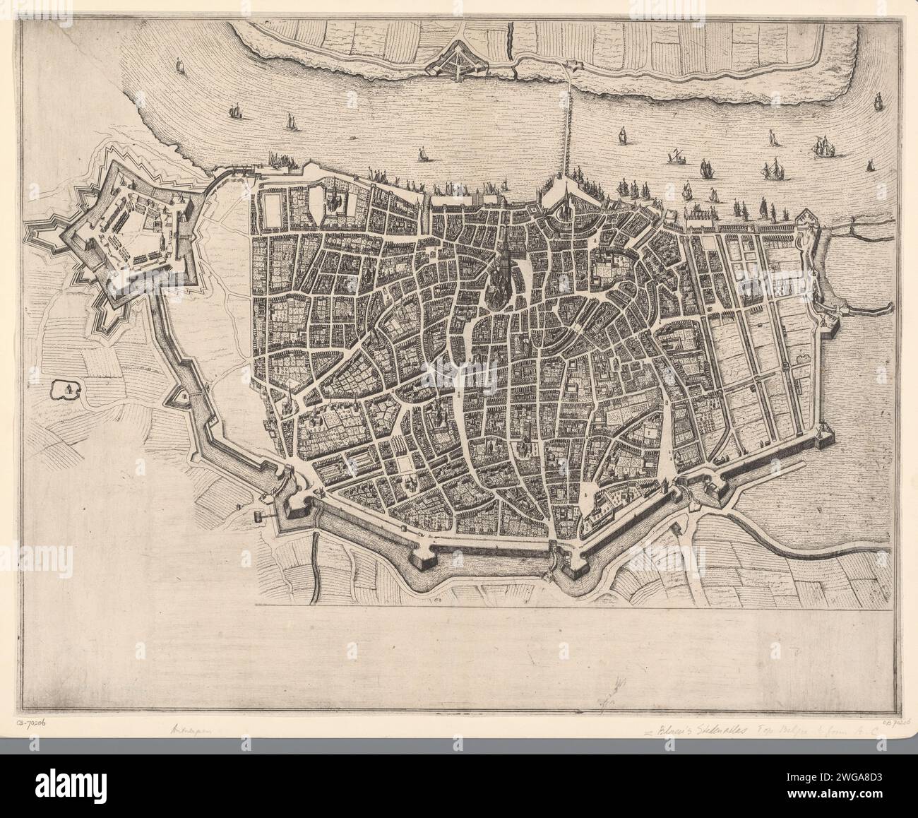 Map of Antwerp, Anonymous, 1649 - 1652 print paper etching maps of ...