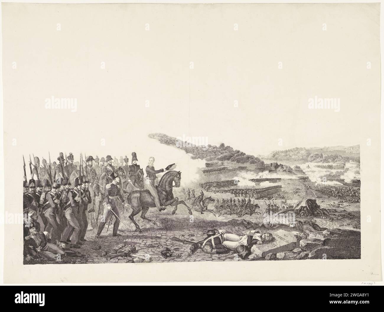 Prince of Orange leads the Dutch troops in the Battle of Quatre -Bras ...
