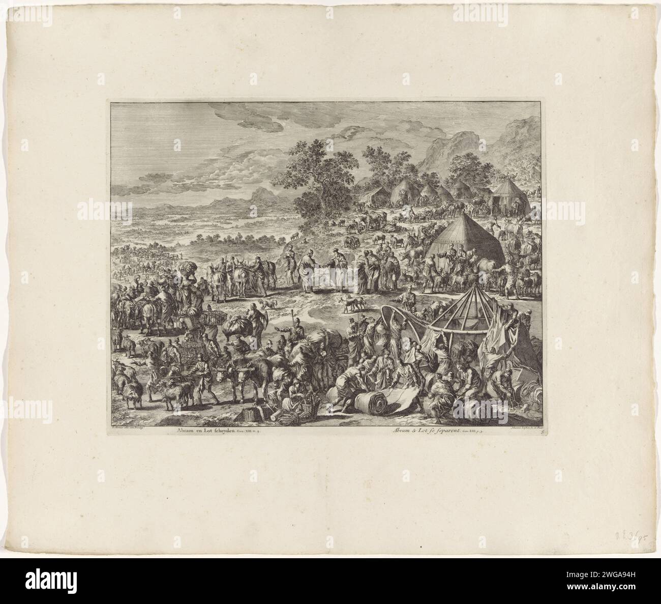 Divorce between Abraham and Lot, Jan Luyken, 1708 print Lot and Abraham ...