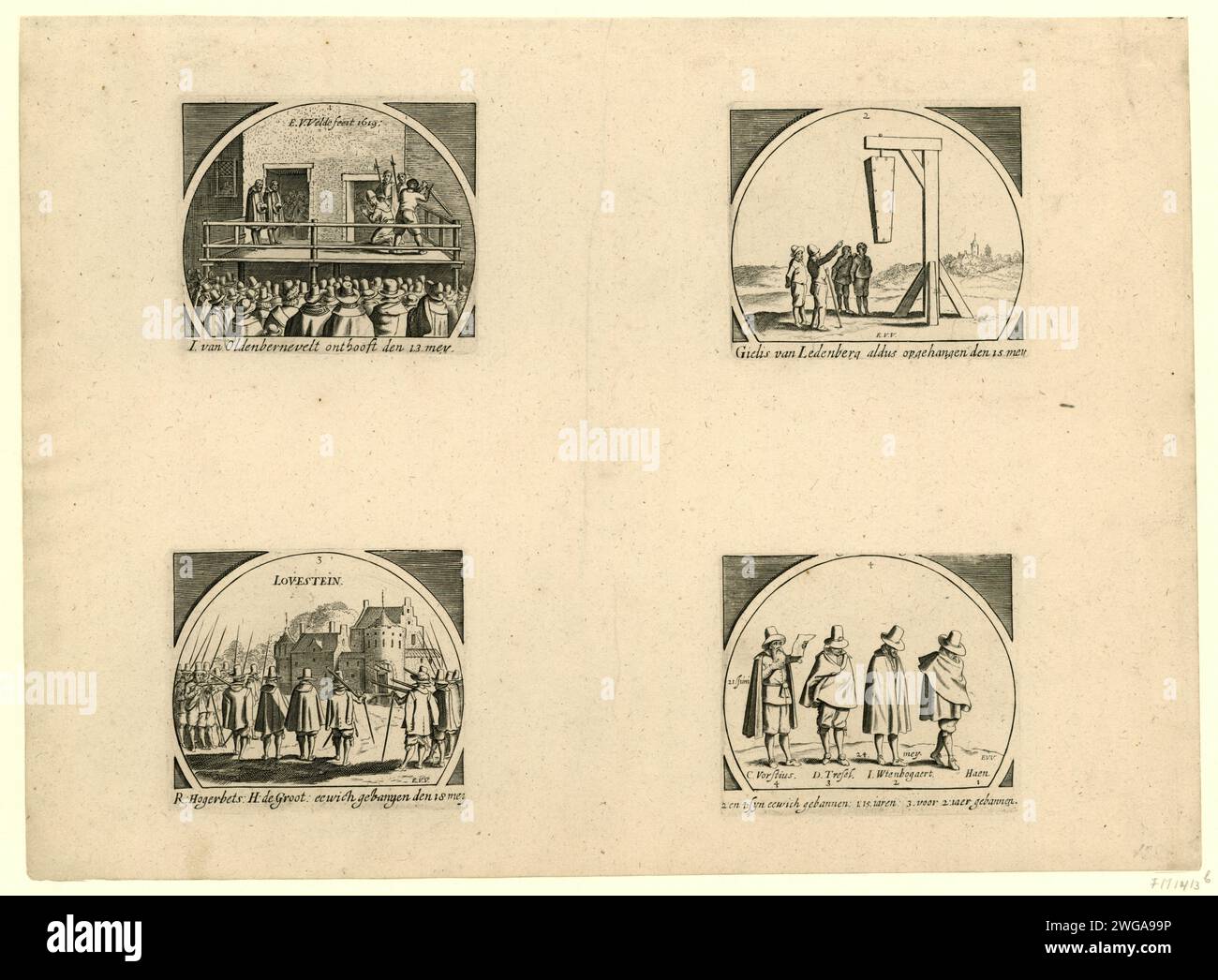 Sheet with four performances of the most important events in the year ...