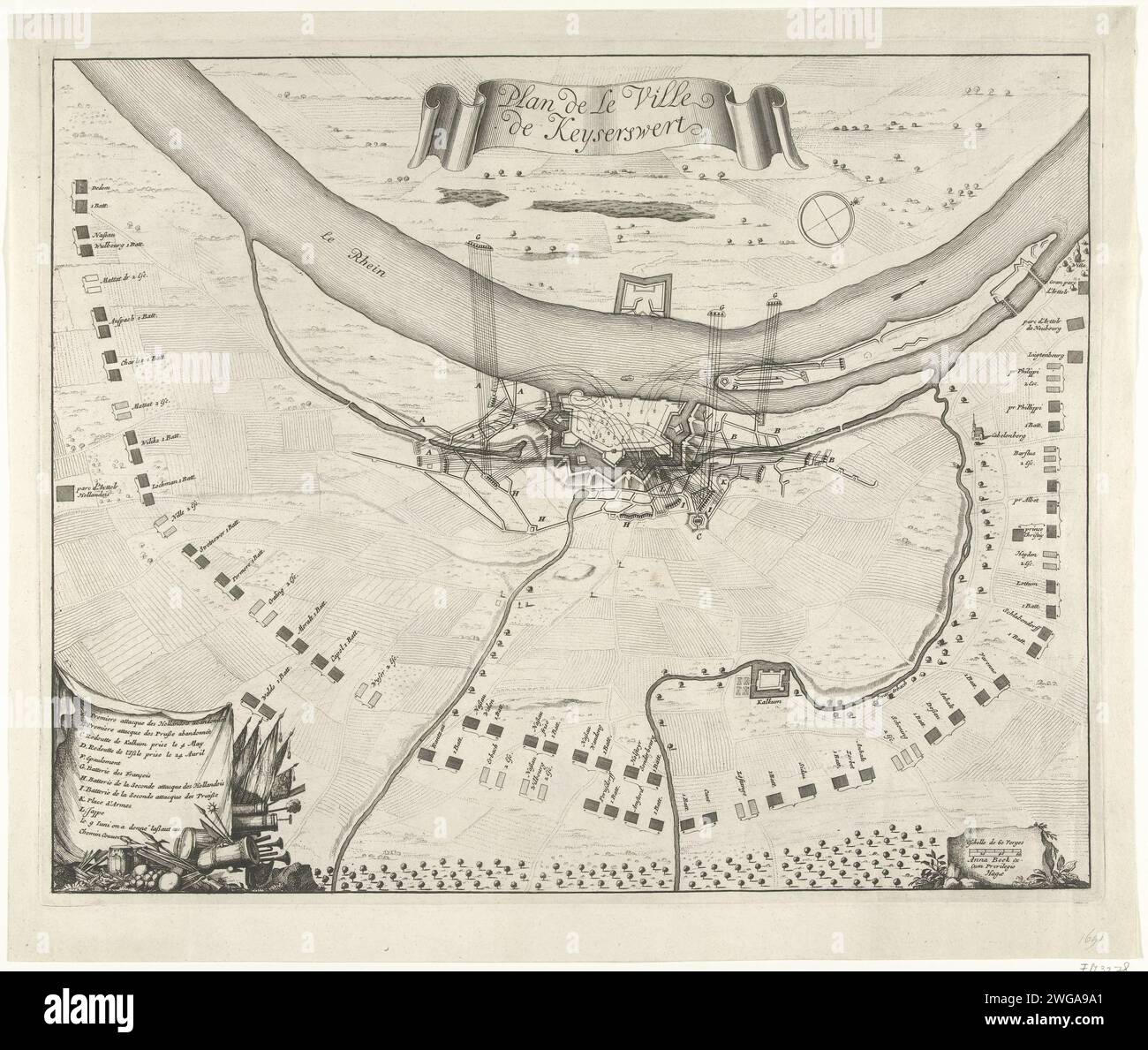 Map of the siege of Keizersweerd, 1702, 1702 Map of the siege of ...