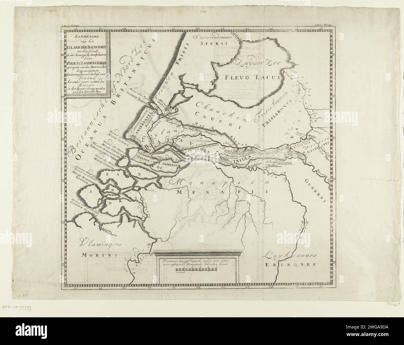 Historical map of the Netherlands with the names of places attacked by ...