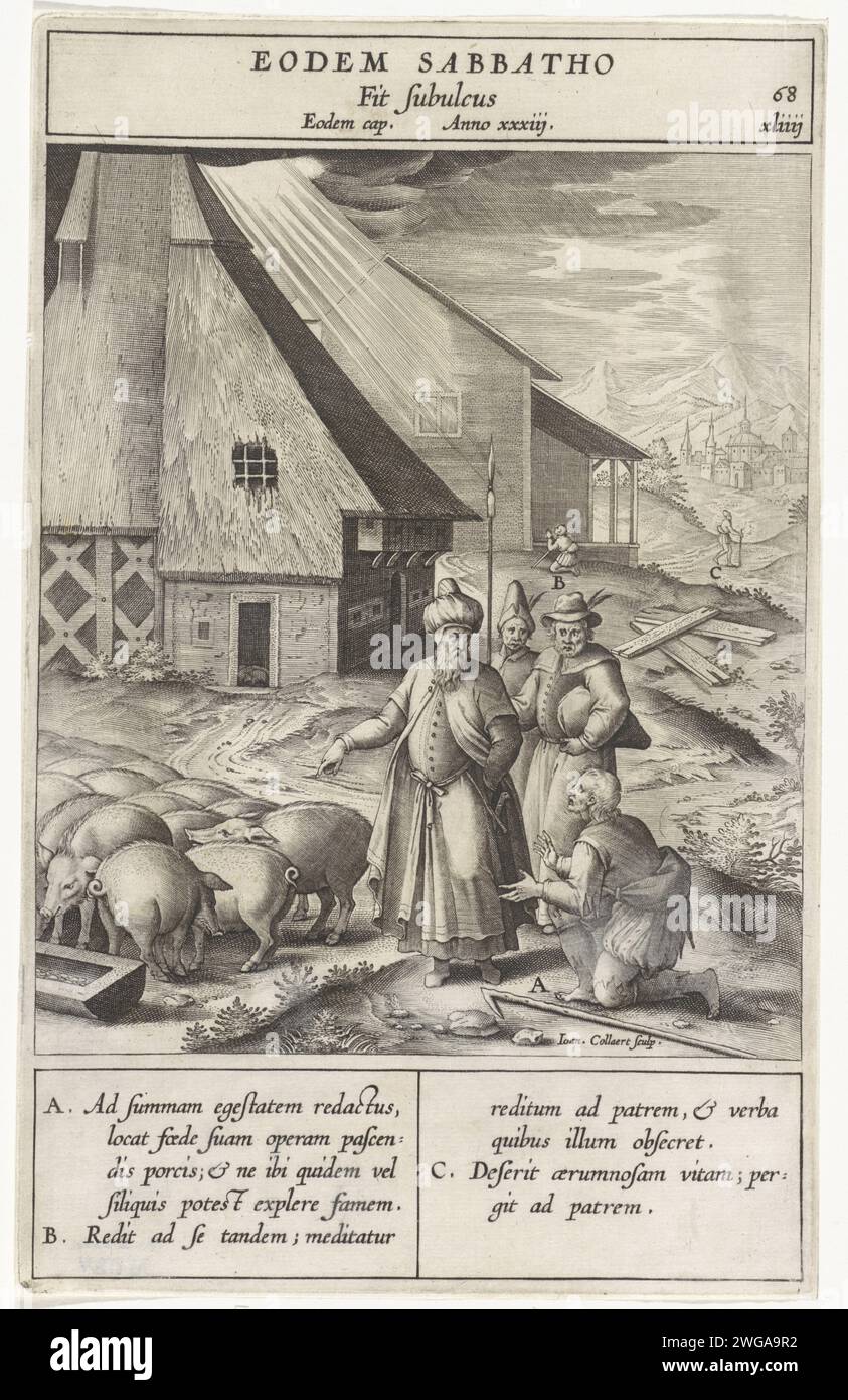 The Lost Son as a pork keeper, Jan Collaert (II), Wierix (Rejected ...