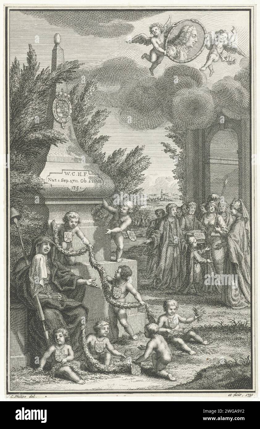 Allegory on the death of Prince William IV, 1751, 1751 print Allegorie ...