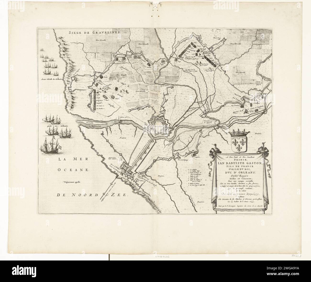 Map of the siege and conquest of Grevelingen, 1644, 1652 print Map of ...
