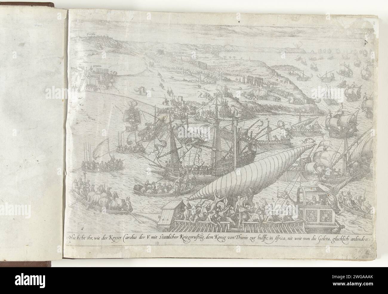Arrival of the fleet at Goleta, 1574 - 1578 print Arrival of the ...