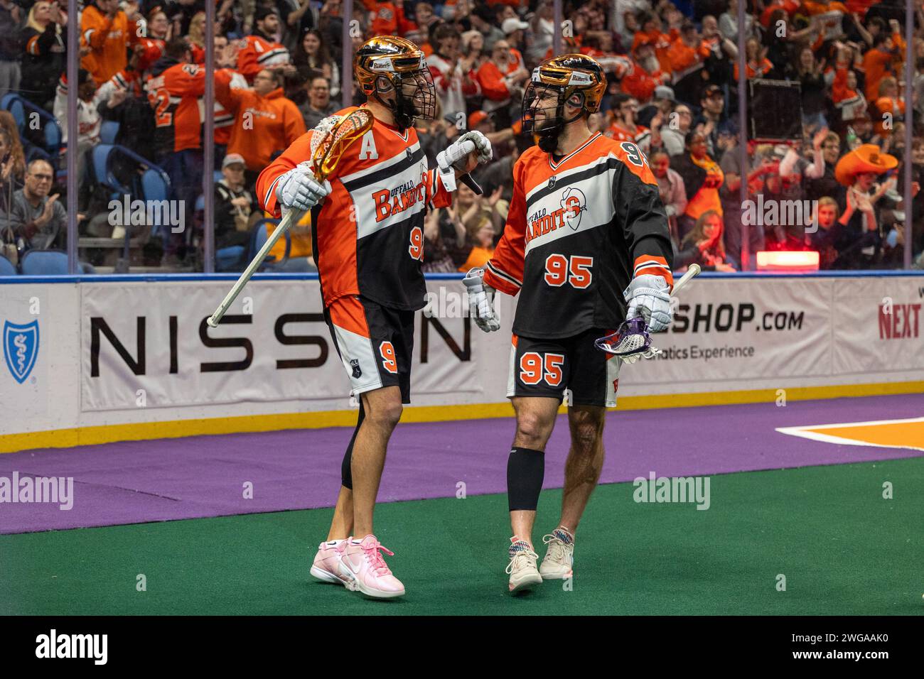 February 3rd, 2024: Buffalo Bandits forward Dhane Smith (92) celebrates ...