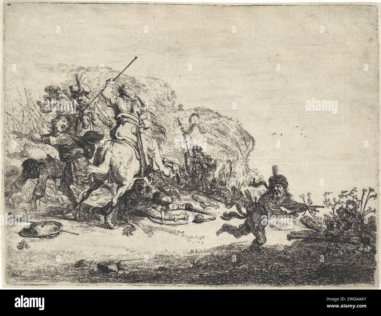 Ruiter fight, Pieter Cornelisz. Verbeeck, 1620 - 1654 print A fight ...