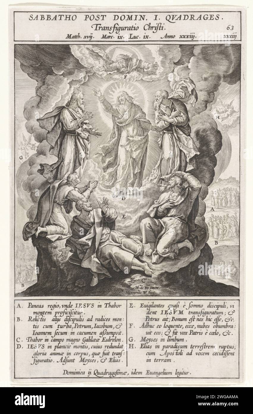 Transfiguration of Christ, Hieronymus Wierix, After Maerten de Vos, 1593 print For the eyes of ...