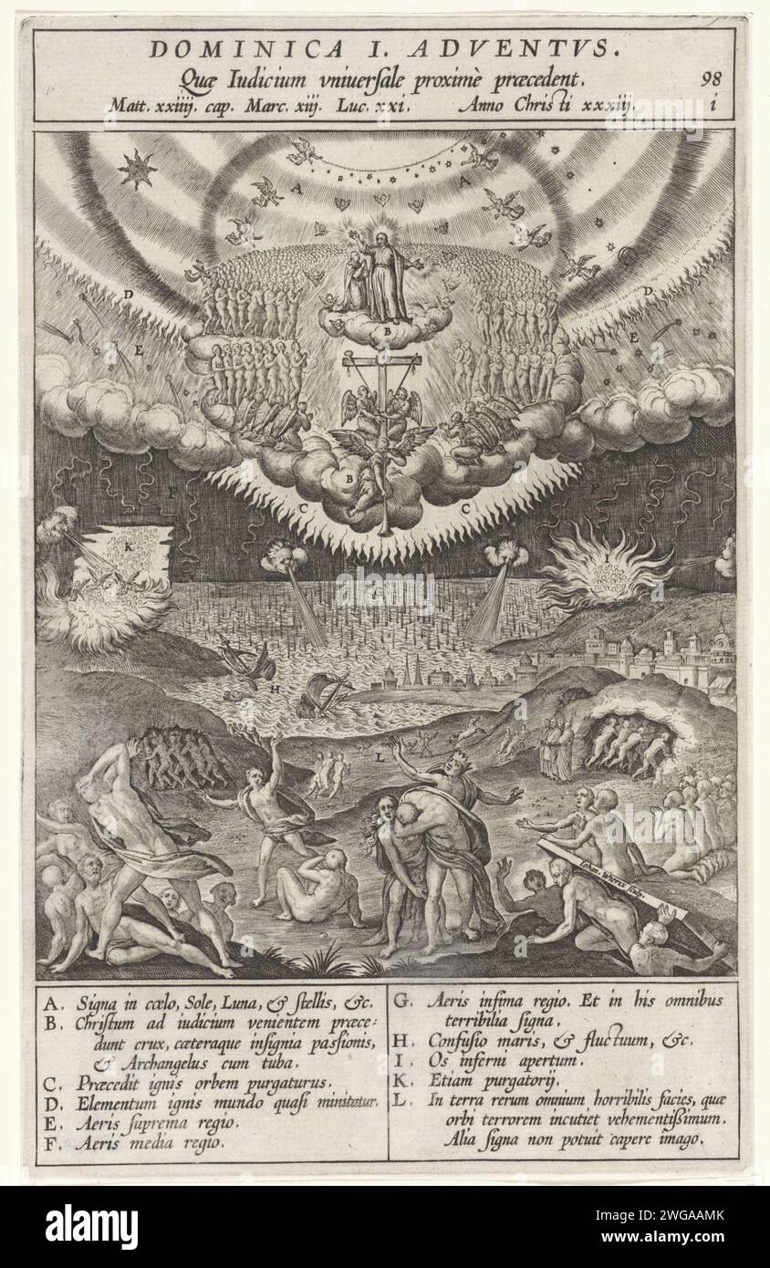 Huge horrors on earth prior to the Last Judgment, John Wierix, After ...