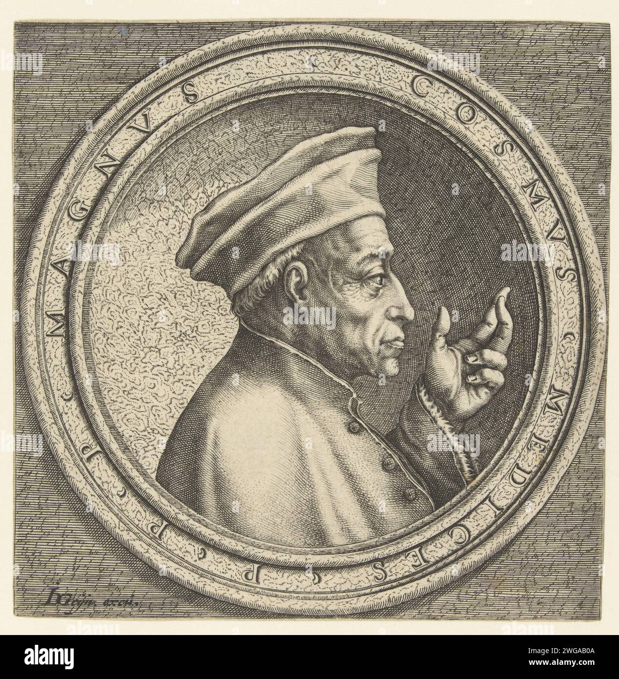 Portret Van Cosimo I of 'Medici, 1593 - 1597 print Bust van Cosimo I de ...