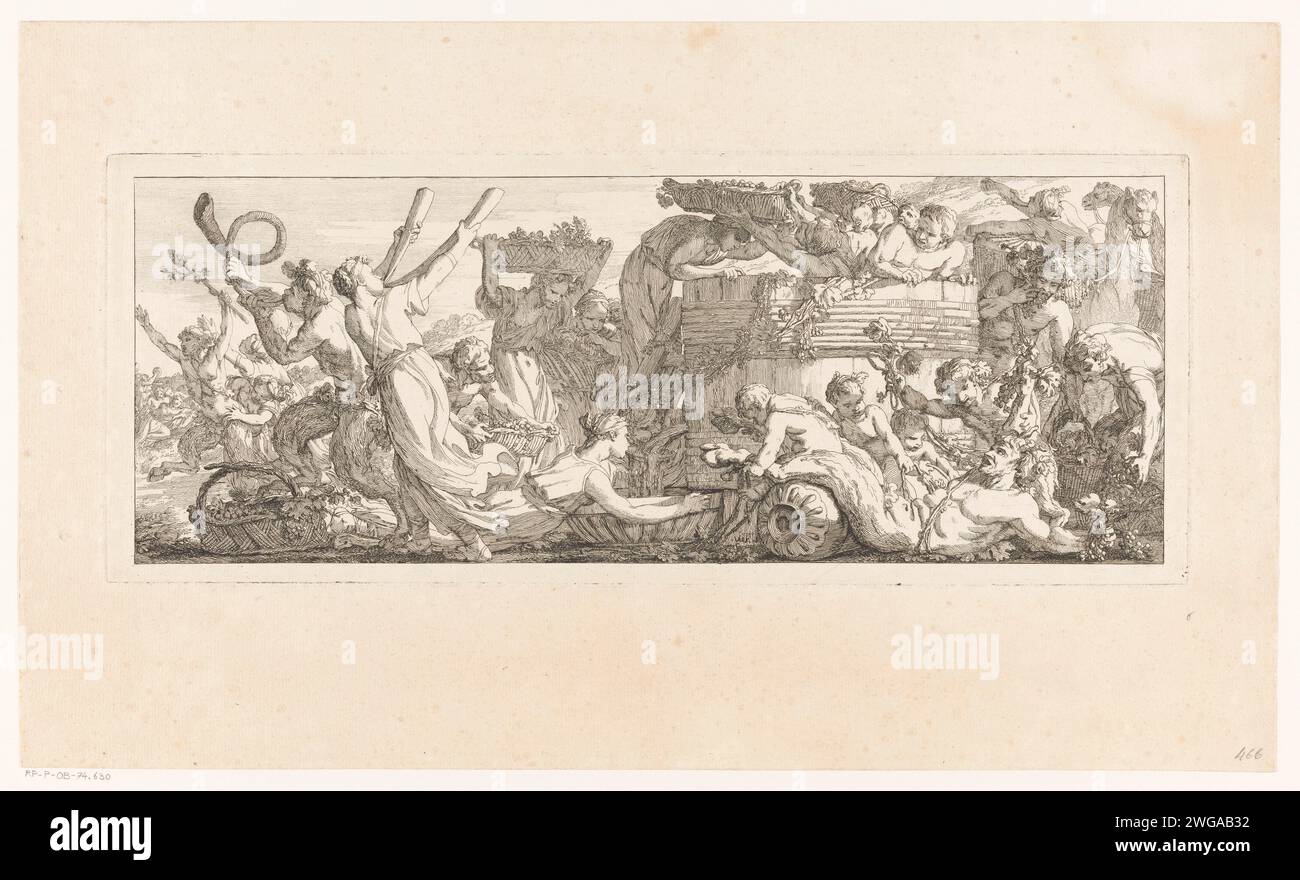 Arrival at the Wijnvat, Joseph-Marie Vien (I), c. 1750 print Bacchantic ...
