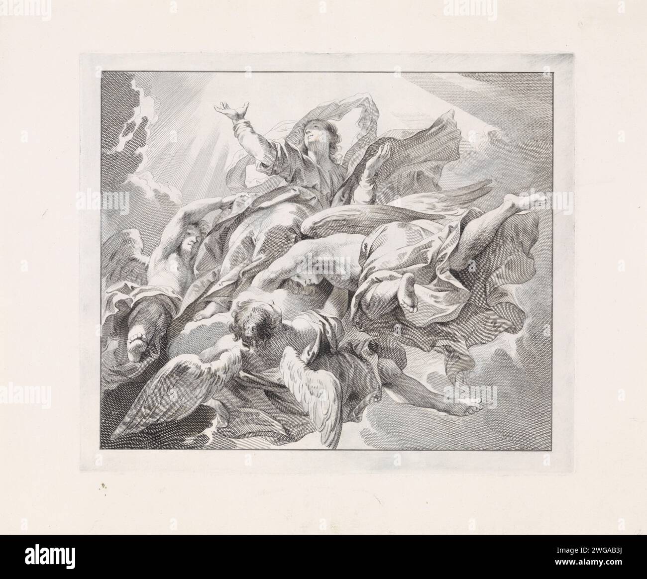 Ascension of Maria, Jan Punt, after Jacob de Wit, after Peter Paul ...