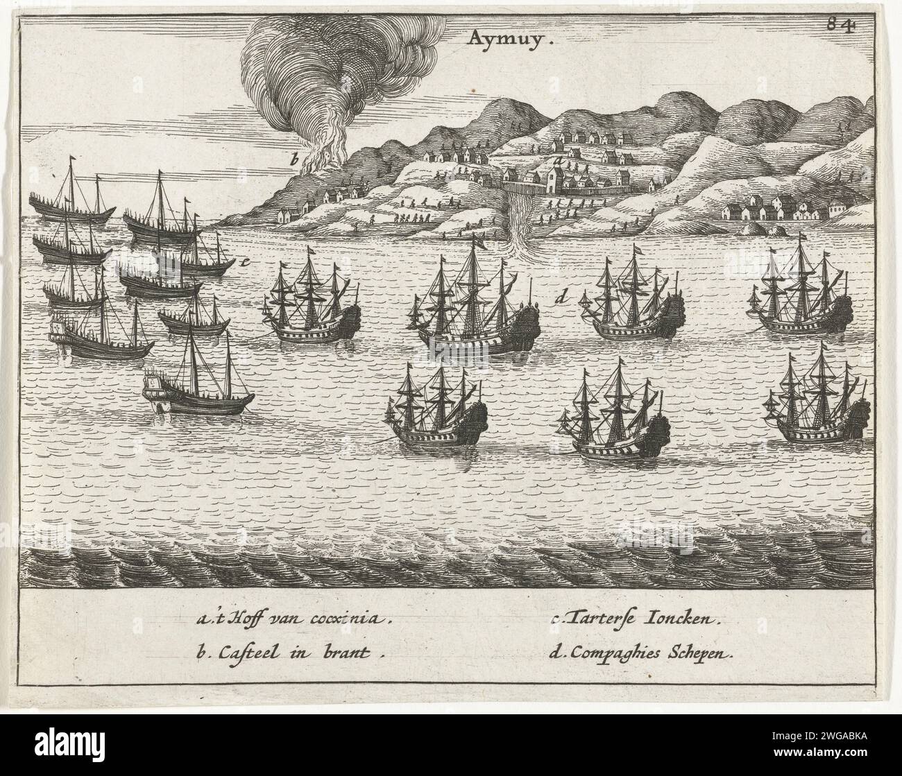 The Dutch Fleet at Amoy, 1670 print The Dutch fleet for anchor at Aymuy ...