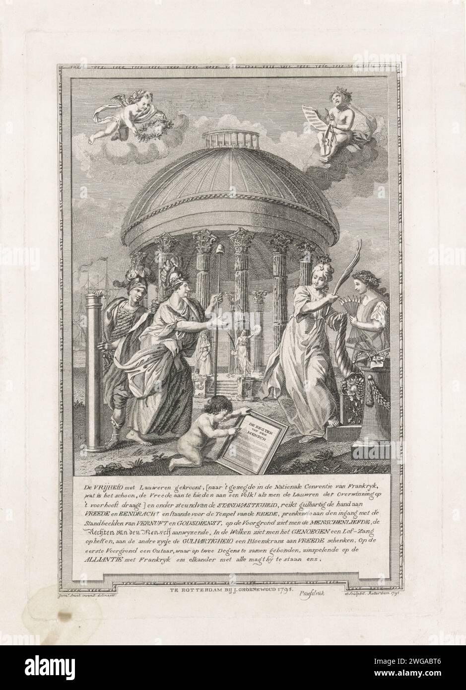 Allegory of Human Rights, 1795 print The freedom, accompanied by ...