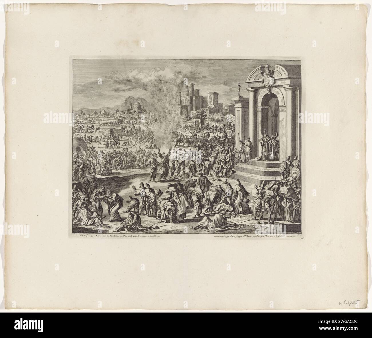 Test of De Zweren, Jan Luyken, 1708 print On a square in front of the ...