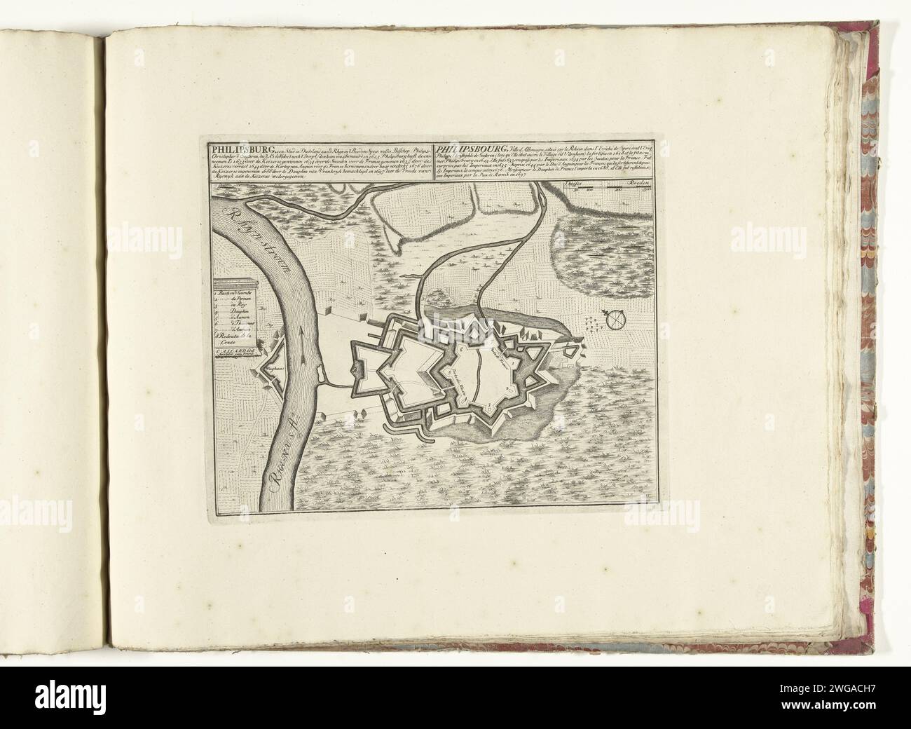 Map of Philippsburg, ca. 1701-1713, 1701 - 1714 print Map of the ...