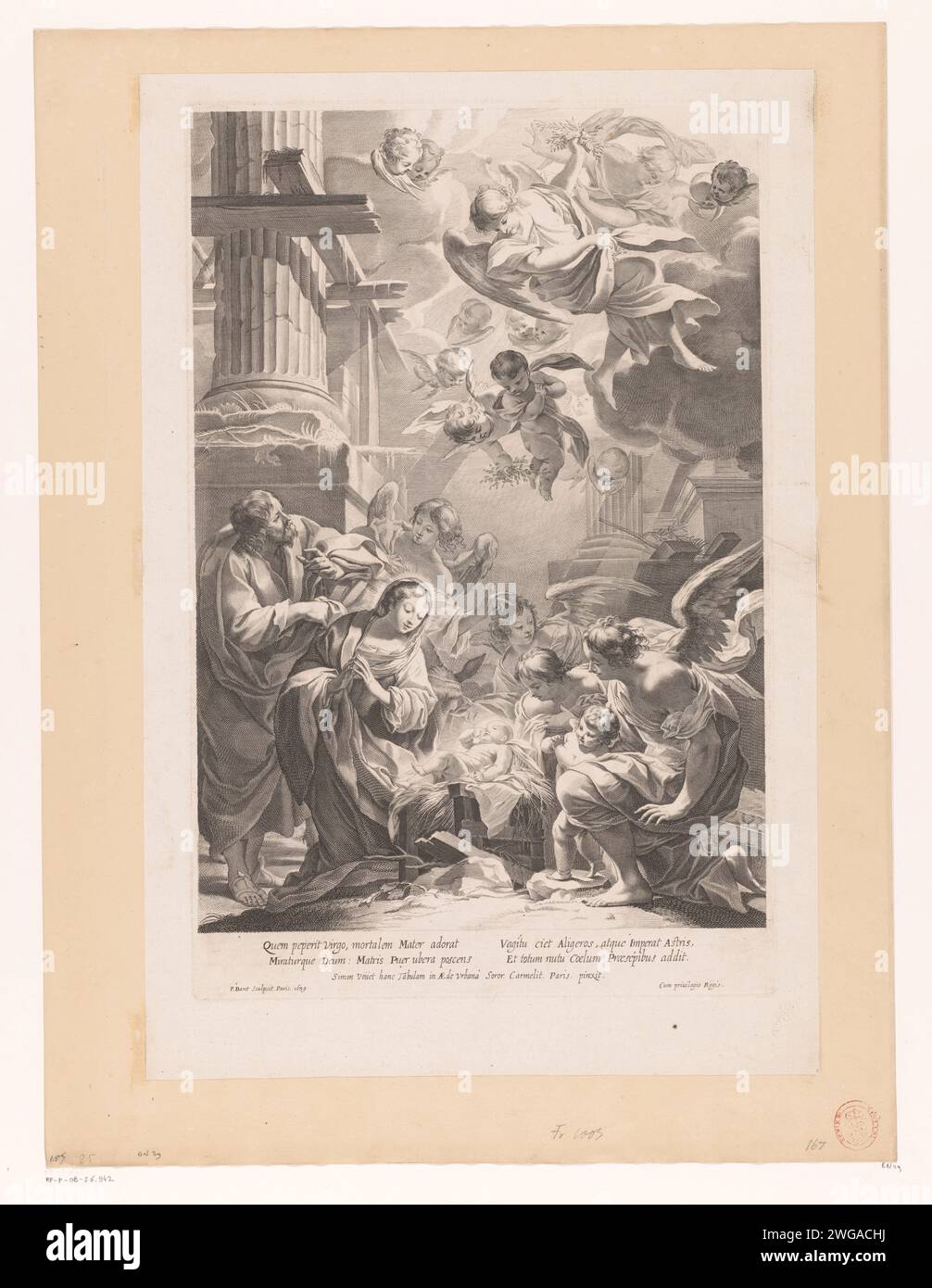 Birth of Christ, Pierre Daret, After Simon Vouet, 1639 print print ...