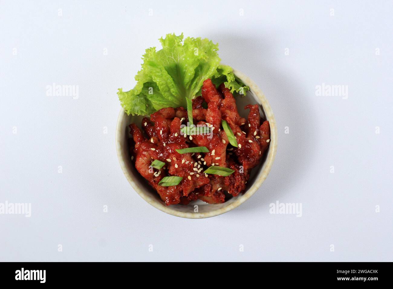 Maeun Dakbal Korean Style Spicy Boneless Chicken Feet, Top View on ...