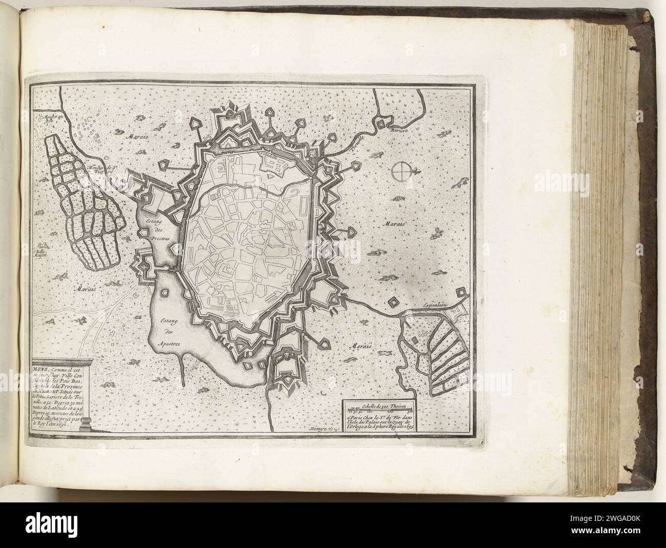 Map of Mons, 1695, 1695 print Map of the reinforcements around the city ...