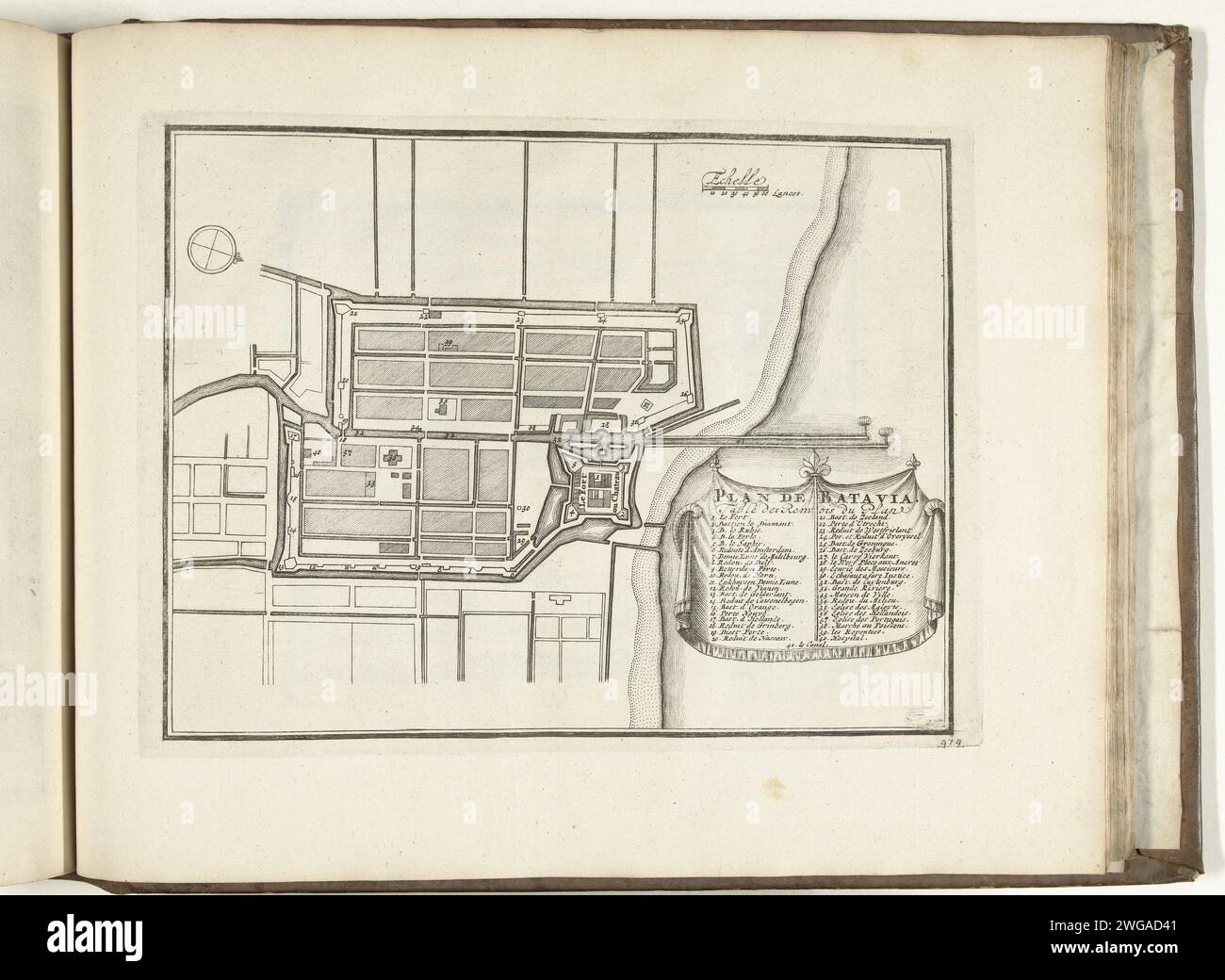 Map of Batavia, 1726, 1726 print Map of the reinforcements for Batavia ...